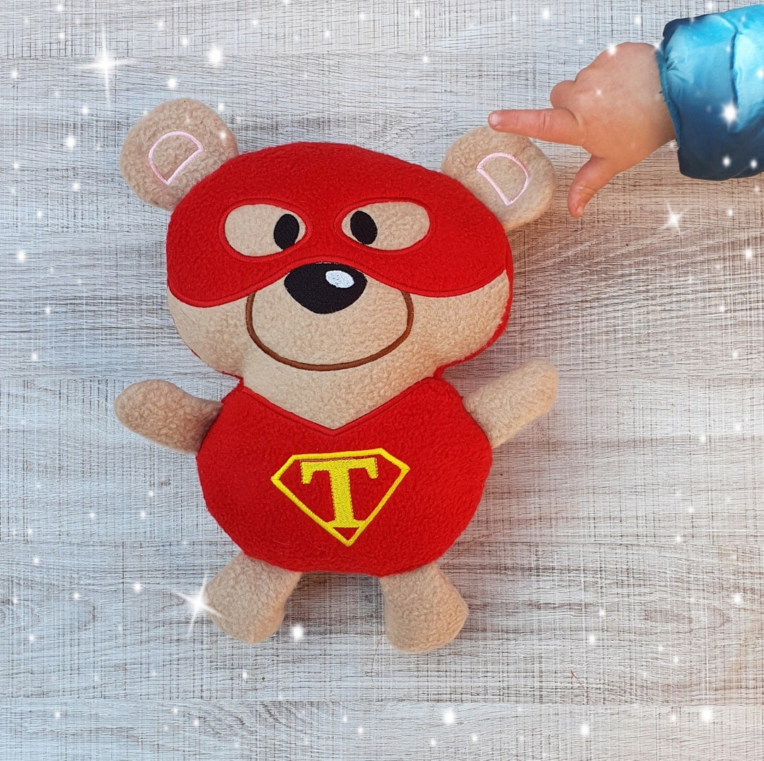 Super Hero Teddy Bear Stuffie ITH Embroidery Machine Pattern - Etsy
