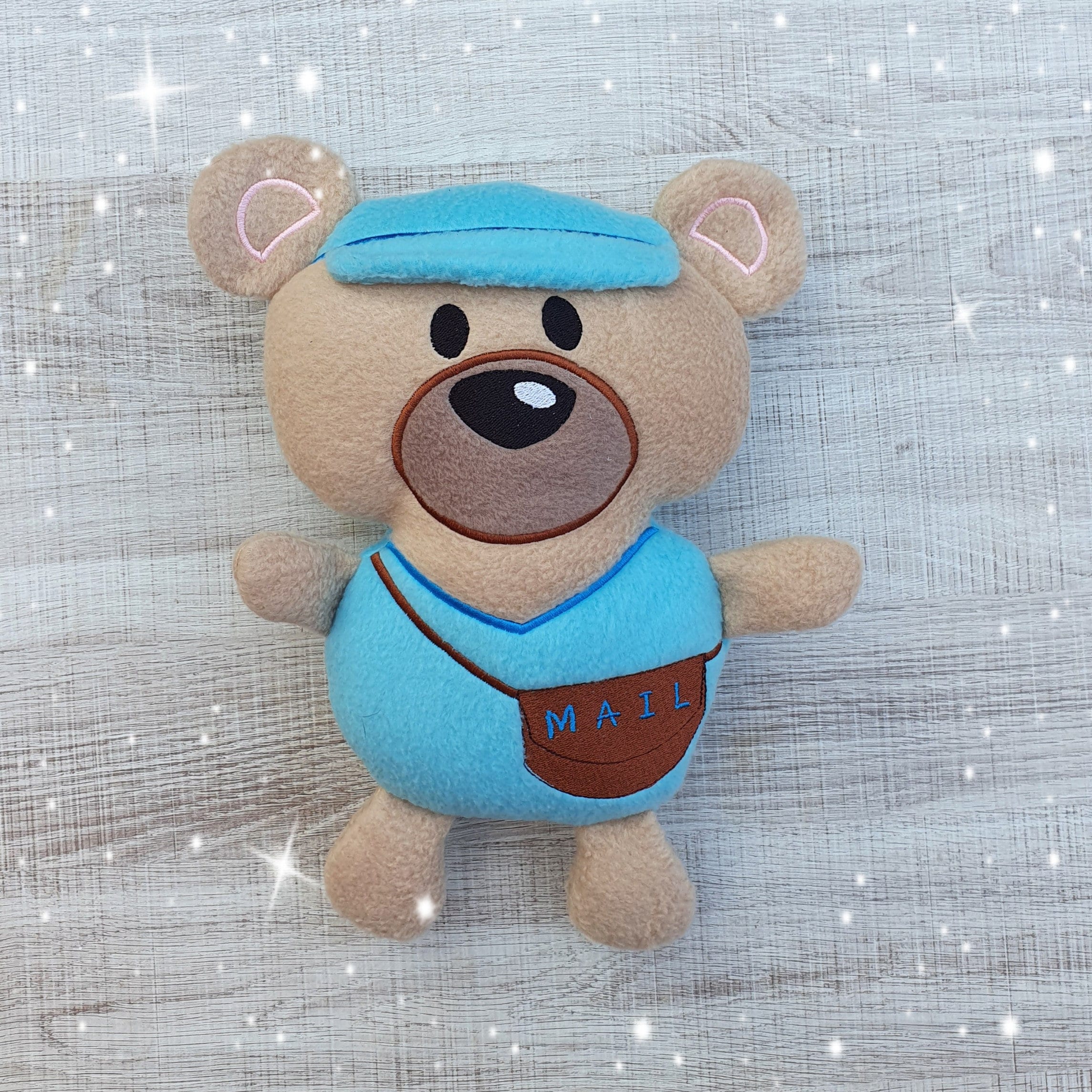 Mailman Postman Courier Teddy Bear Stuffie ITH Embroidery | Etsy
