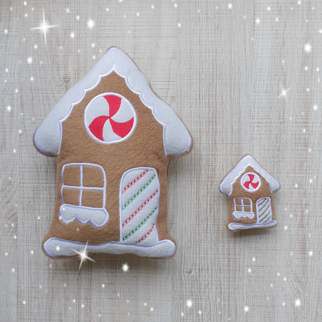 Gingerbread Christmas House Stuffie ITH Embroidery Machine Pattern - Etsy