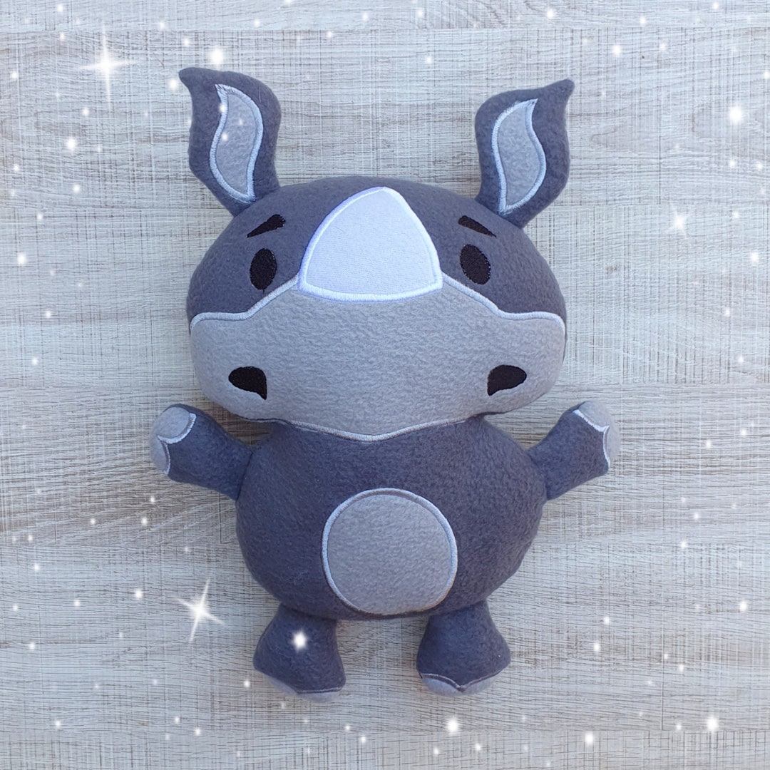 Rhino Rhinoceros Stuffie ITH Embroidery Machine Pattern - Etsy