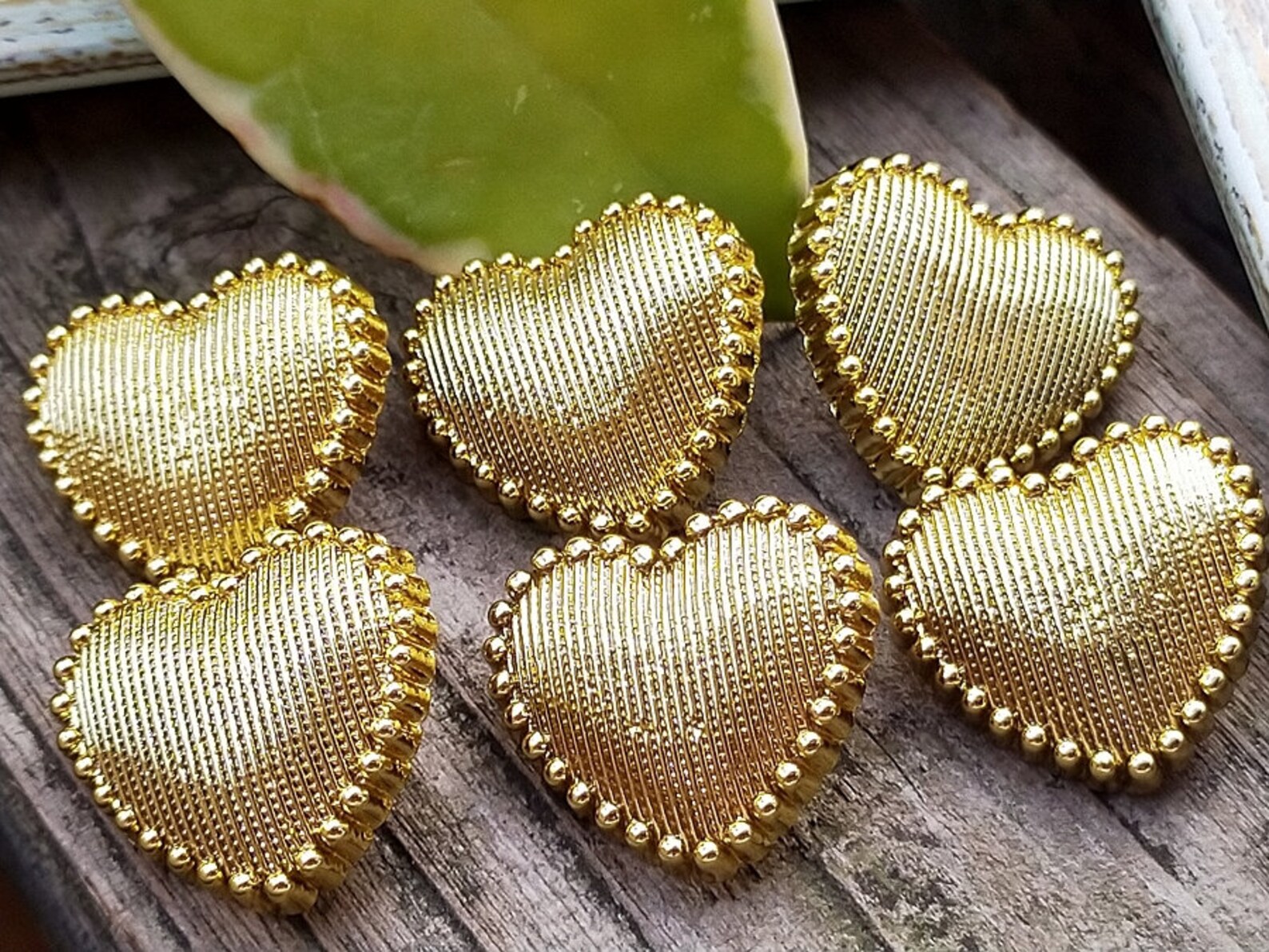Lady Style Heart Gold/silver Buttons21mm34l 10 - Etsy