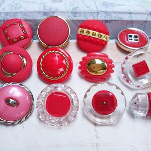 RED Mixed Button Sizes,random Combination Mixed 20 Pieces,craft/sewing ...