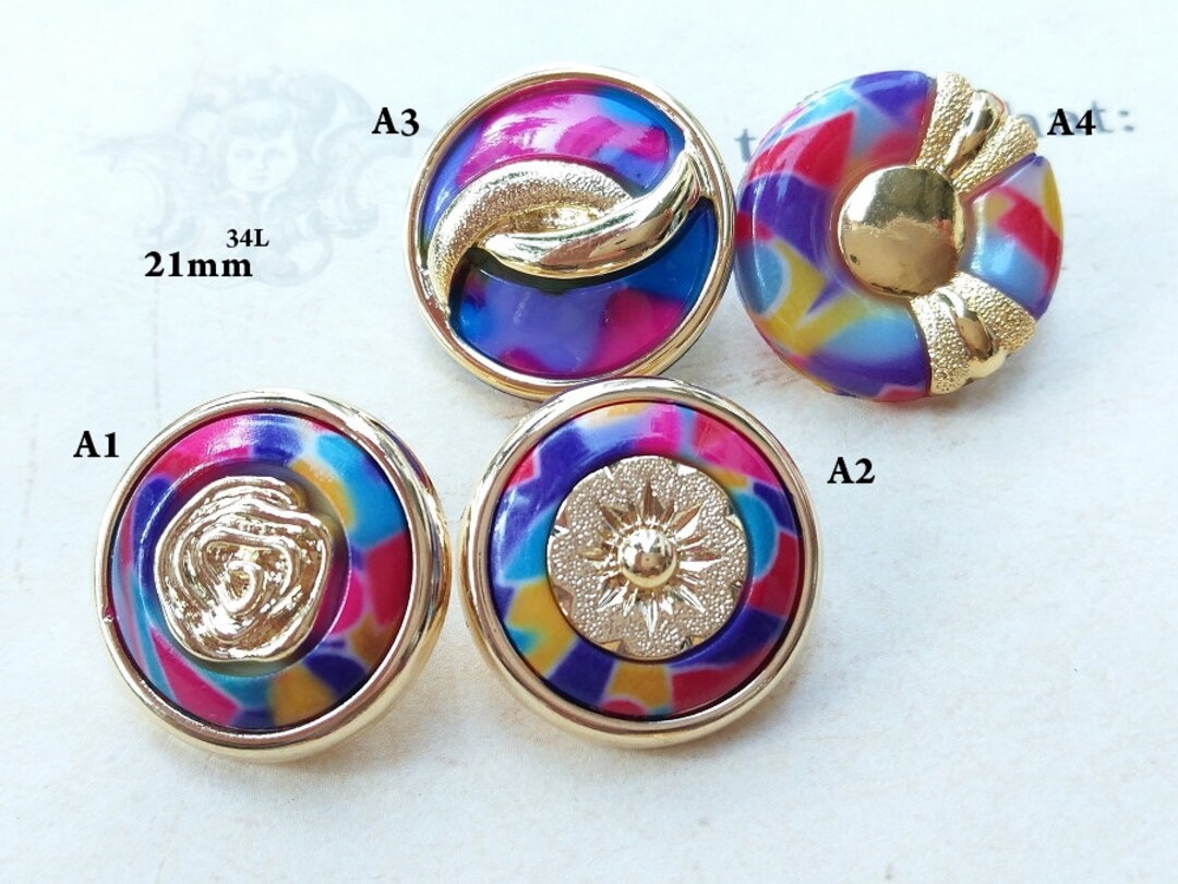 21mm(34l) 6pcs,unique Transfer Printing Buttons,handmade and Sold ...