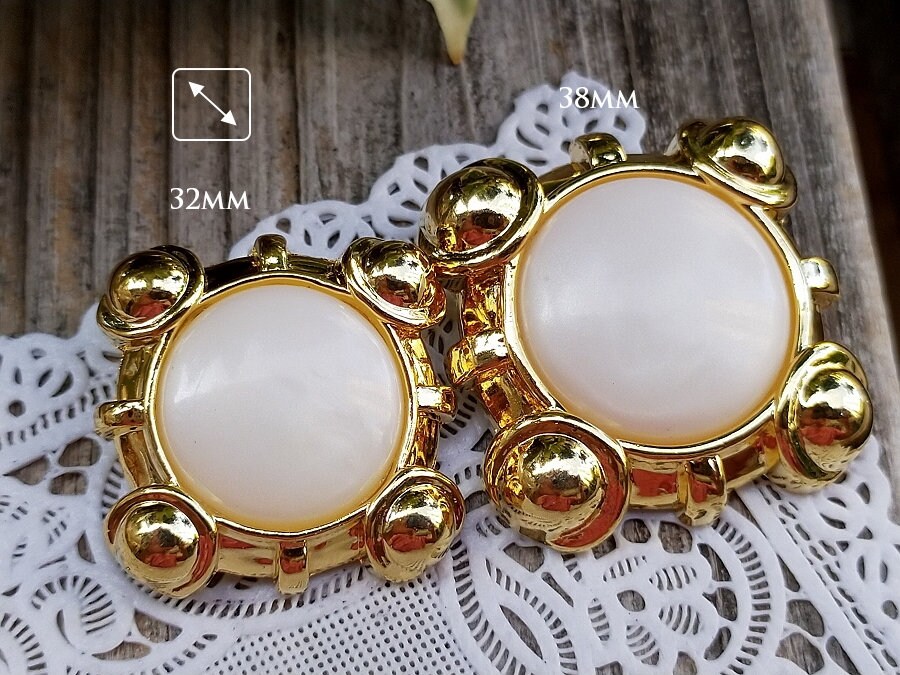 Vintage Buttonsclassical Square Pearl Gold - Etsy