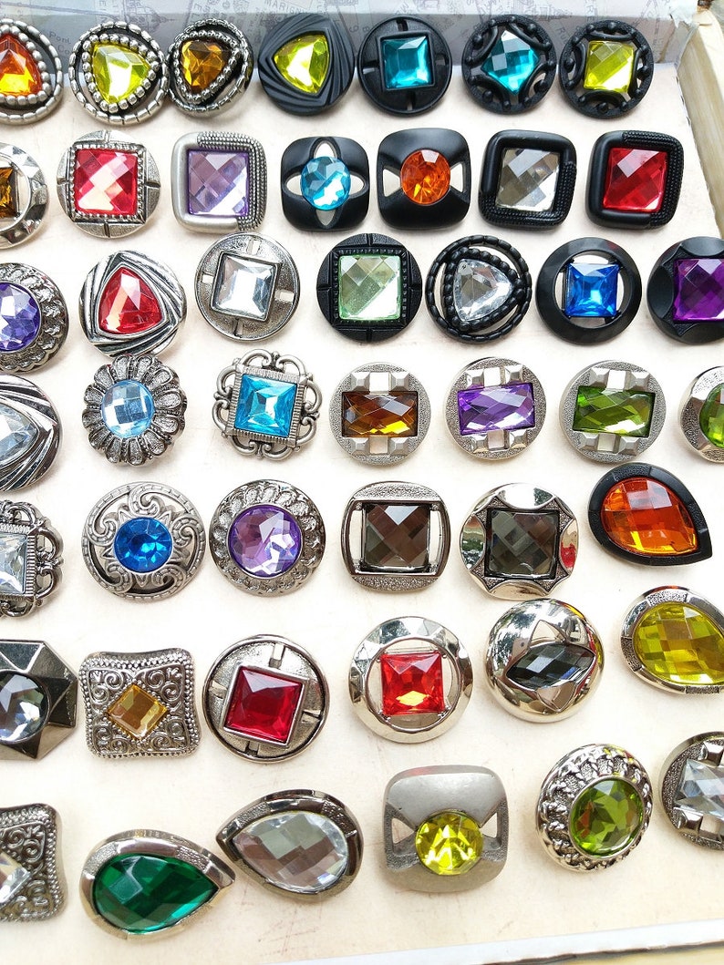 Gorgeous Mixed Rhinestone ButtonsRandom | Etsy