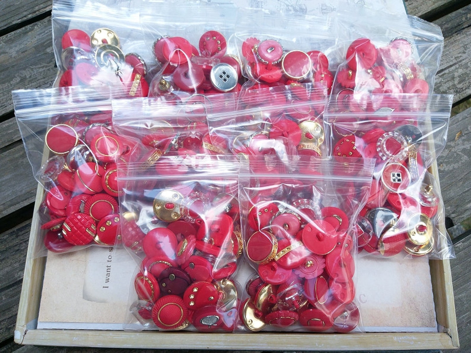 RED Mixed Button Sizesrandom Combination Mixed 20 - Etsy