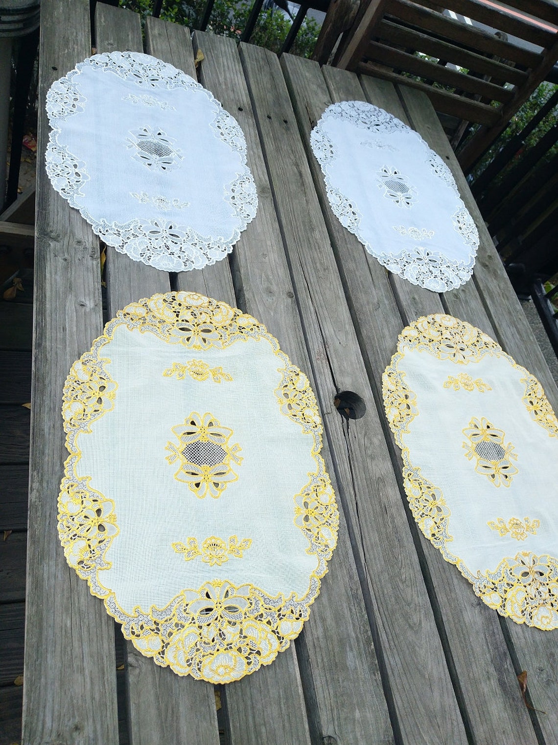 Elegant Gold/silver White Faux Lace Ellipse Table - Etsy