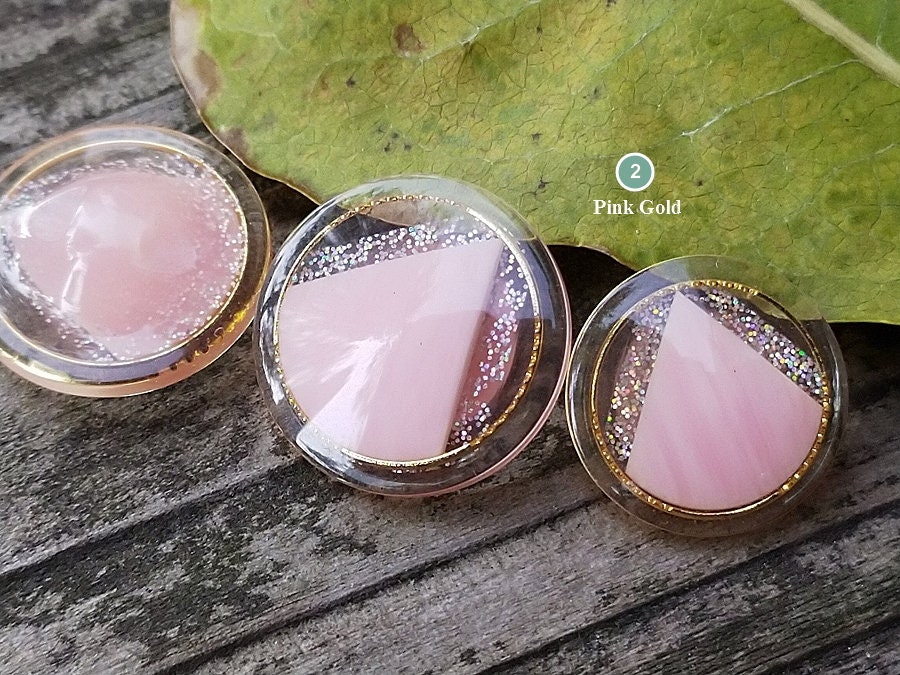 Nylon Candy Gold Clear Buttonschoose Colors and Sizehigh - Etsy
