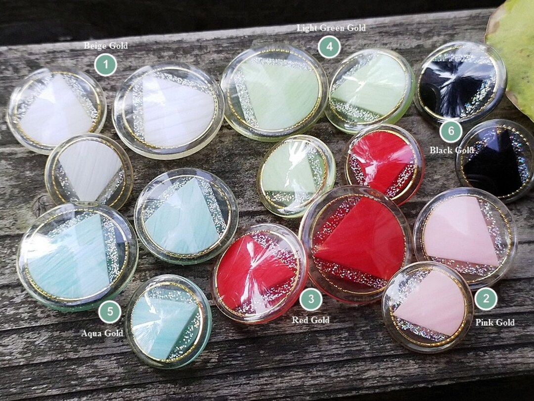 Nylon Candy Gold Clear Buttonschoose Colors and Sizehigh - Etsy