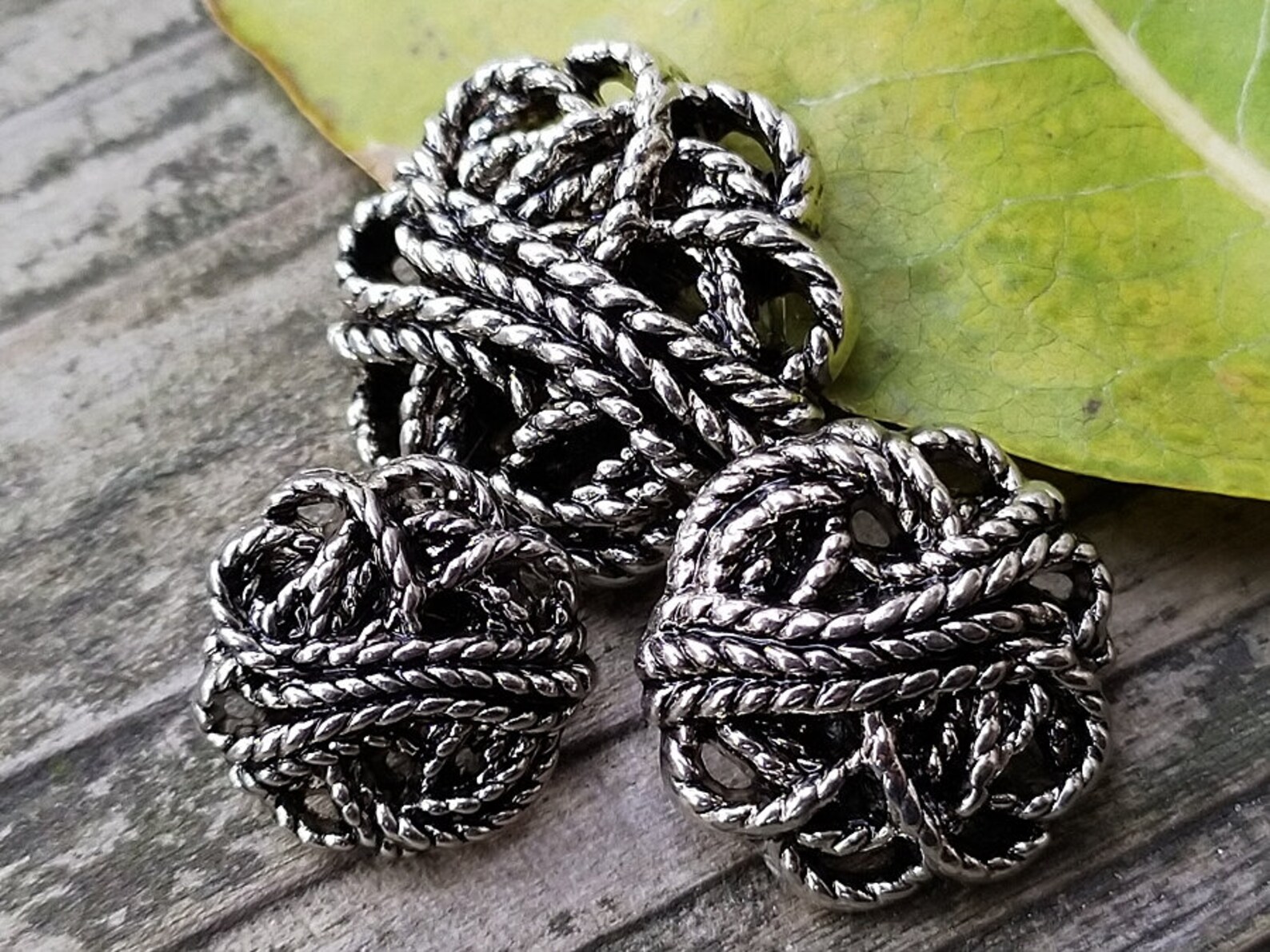 Vintage Silver, Hemp Rope Weave Design,high Quality Buttons,15mm/18mm ...