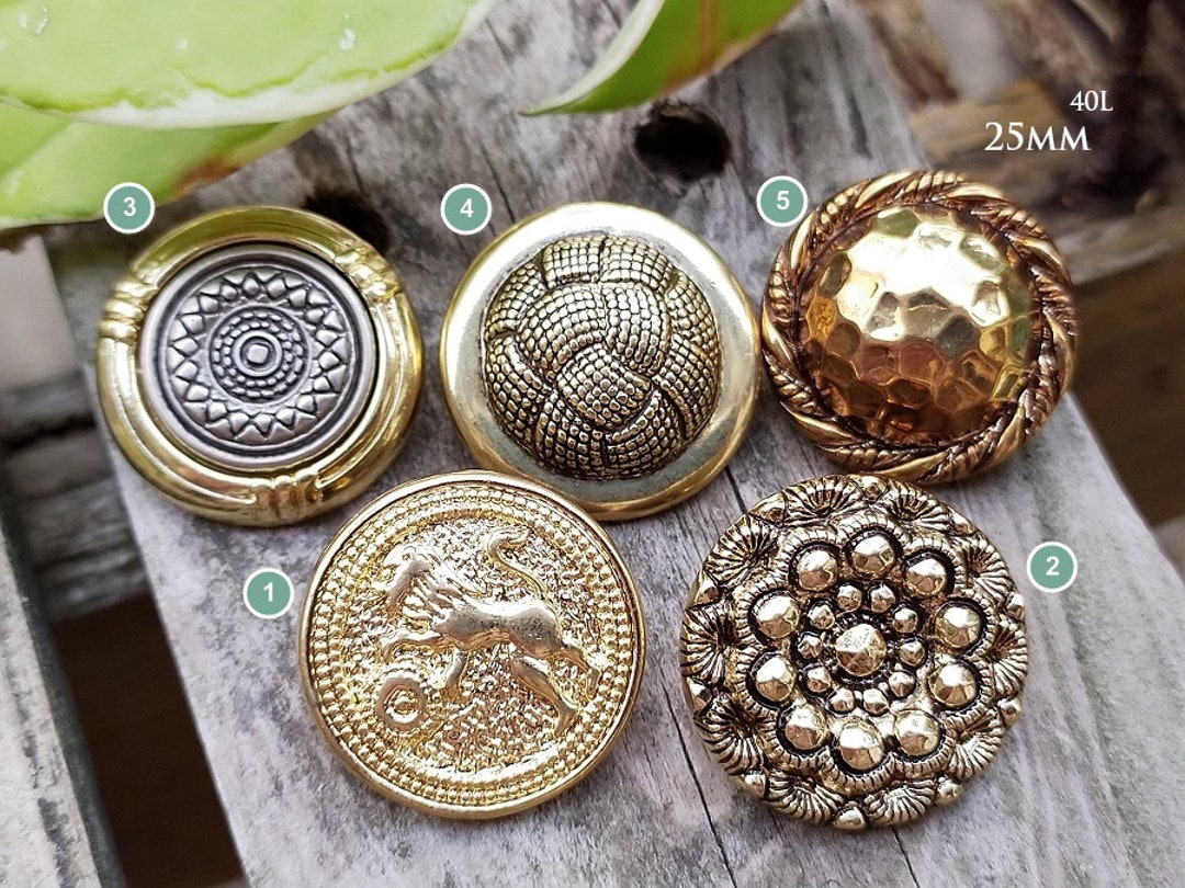 Vintage Antique Gold Buttons,choose Style 25mm(40l) 6 Pieces,high ...