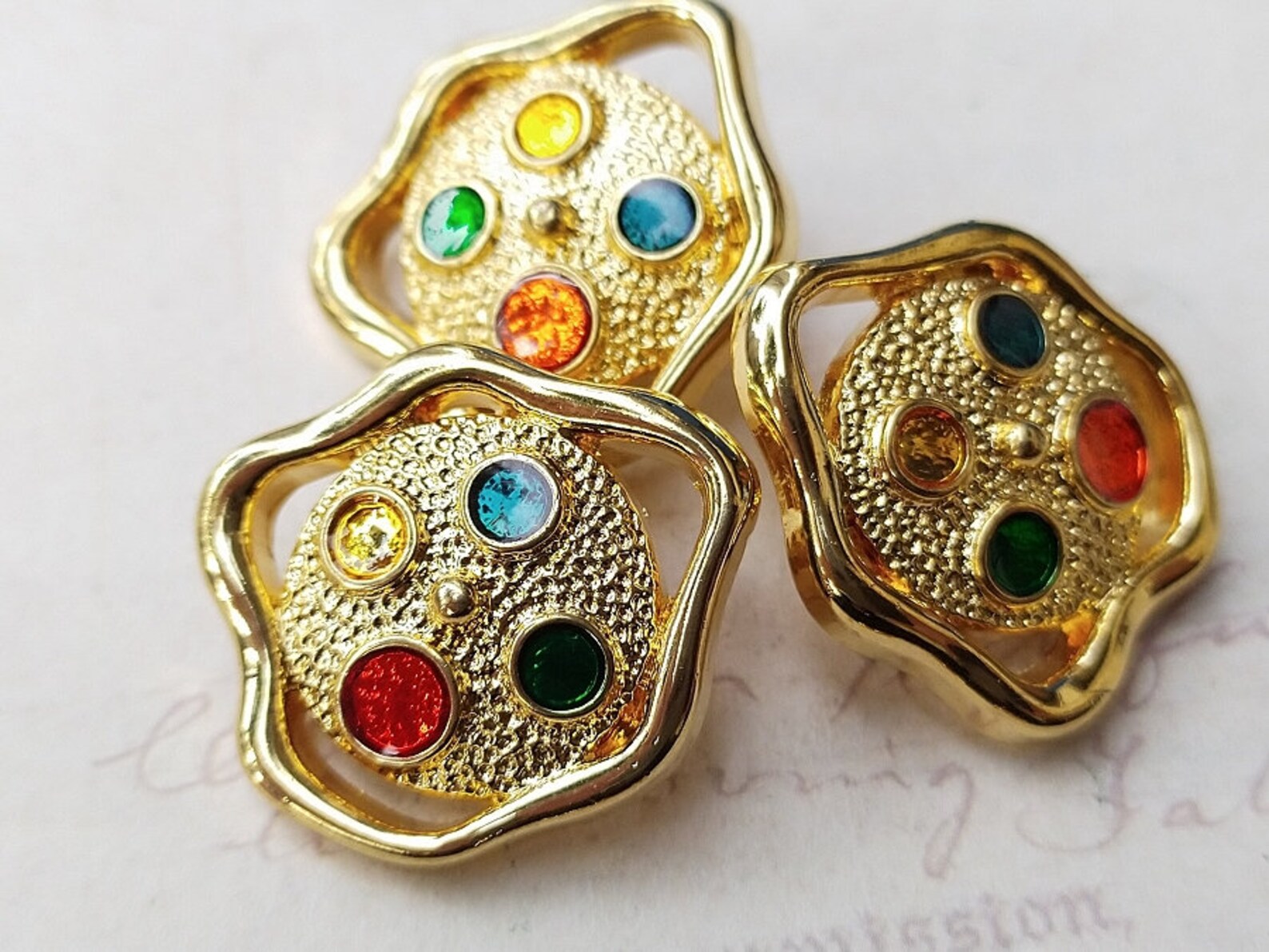 Bohemian Irregular Design Gold Buttons,12mm/15mm/18mm/21mm/25mm,high ...