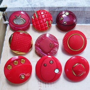 RED Mixed Button Sizes,random Combination Mixed 20 Pieces,craft/sewing ...