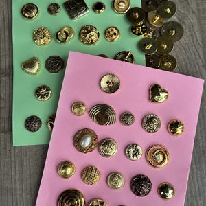 Mixed Gold Tone Vintage Buttons, 15~30mm Random Combination, Old ...