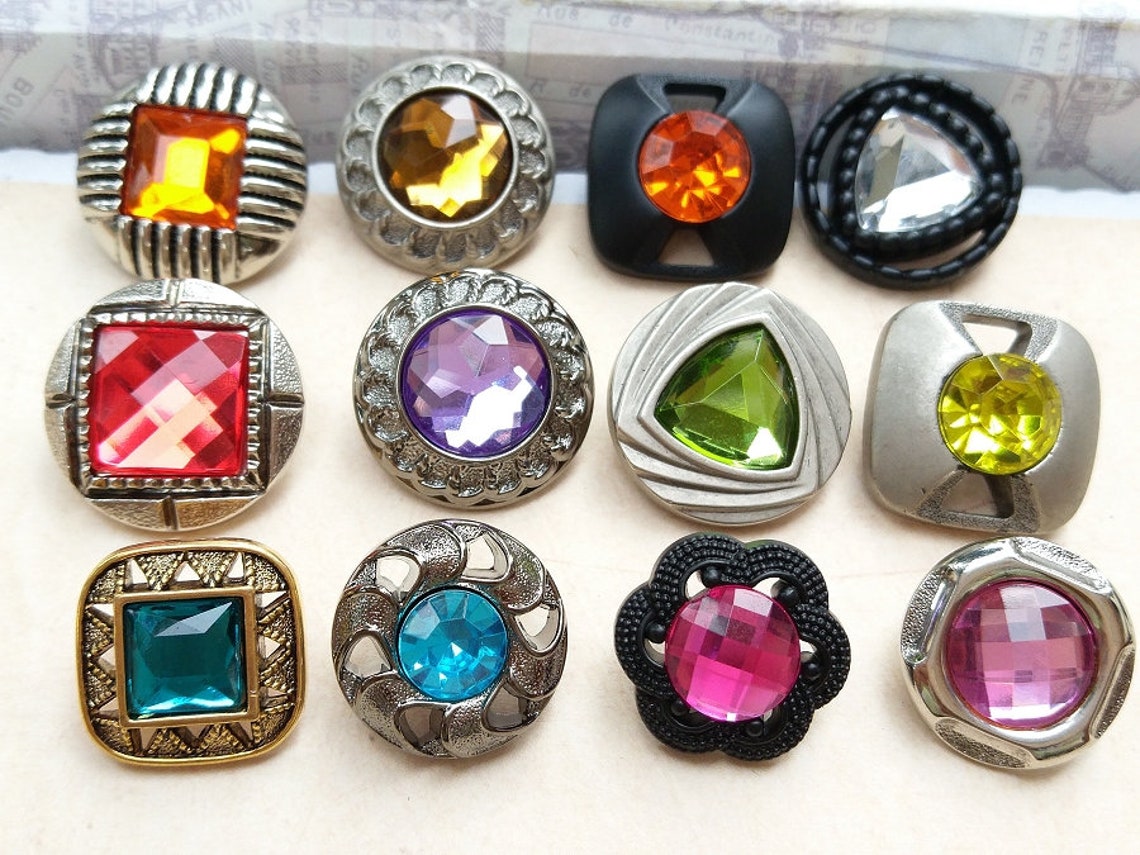 Gorgeous Mixed Rhinestone Buttonsrandom - Etsy