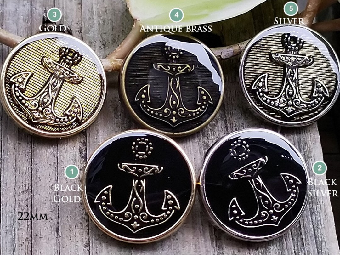 Blazer Buttons,vintage Style Anchor Design Enamel Buttons,22mm(35l) 6 ...