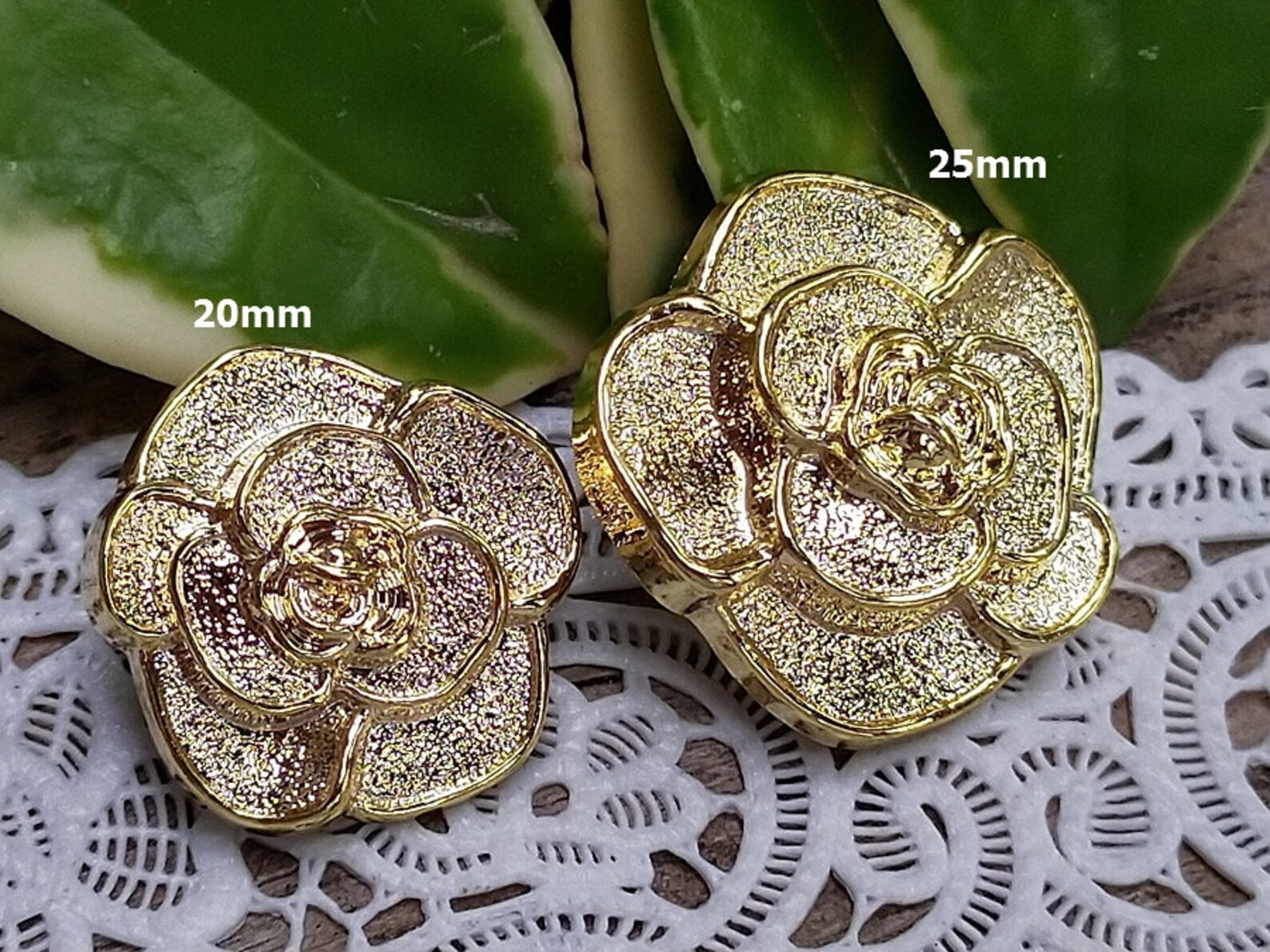 Rose Design Gold/silver Buttons20mm / 25mm decorate Your Own - Etsy