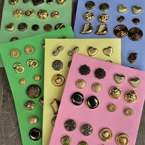 Mixed Gold Tone Vintage Buttons, 15~30mm Random Combination, Old ...