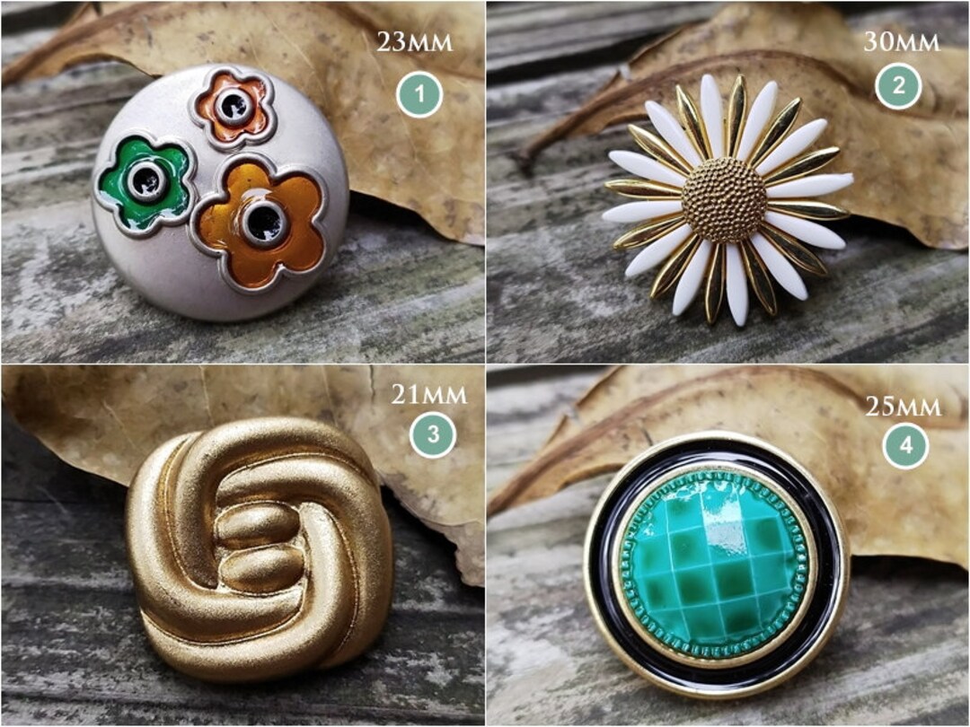 Vintage Gold Flower Buttons,(choose Style & Size) 6 or 8 Pieces ,high ...