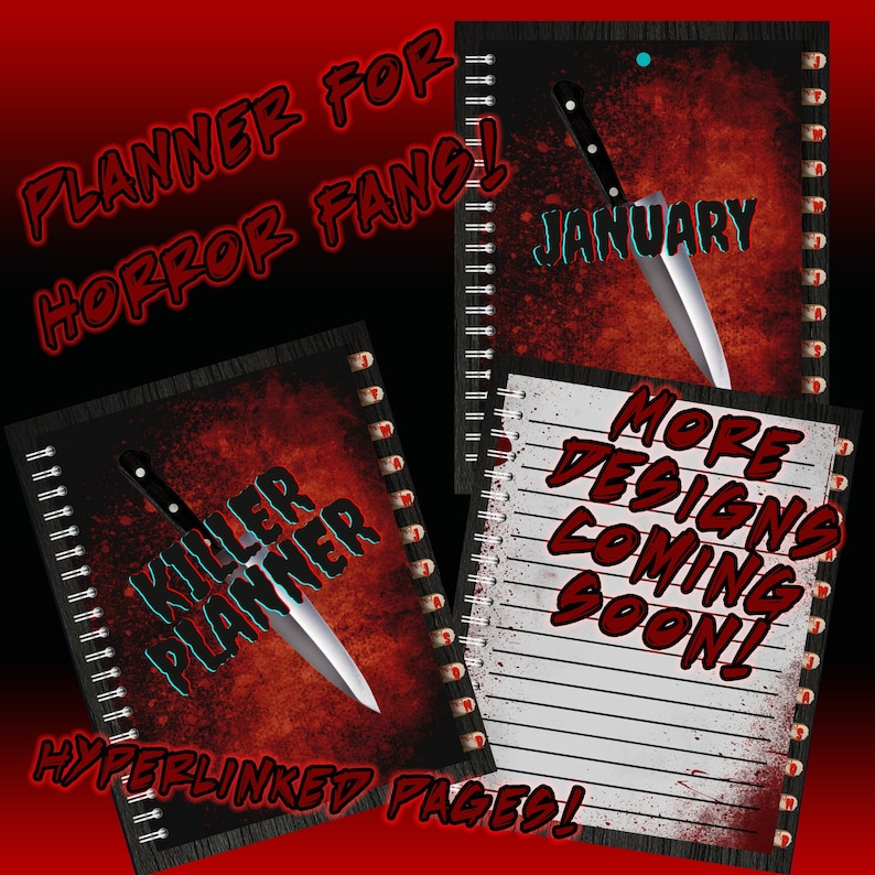 Simple Horror Themed Digital Planner | Keynote | PDF | iPad | Adobe - Etsy
