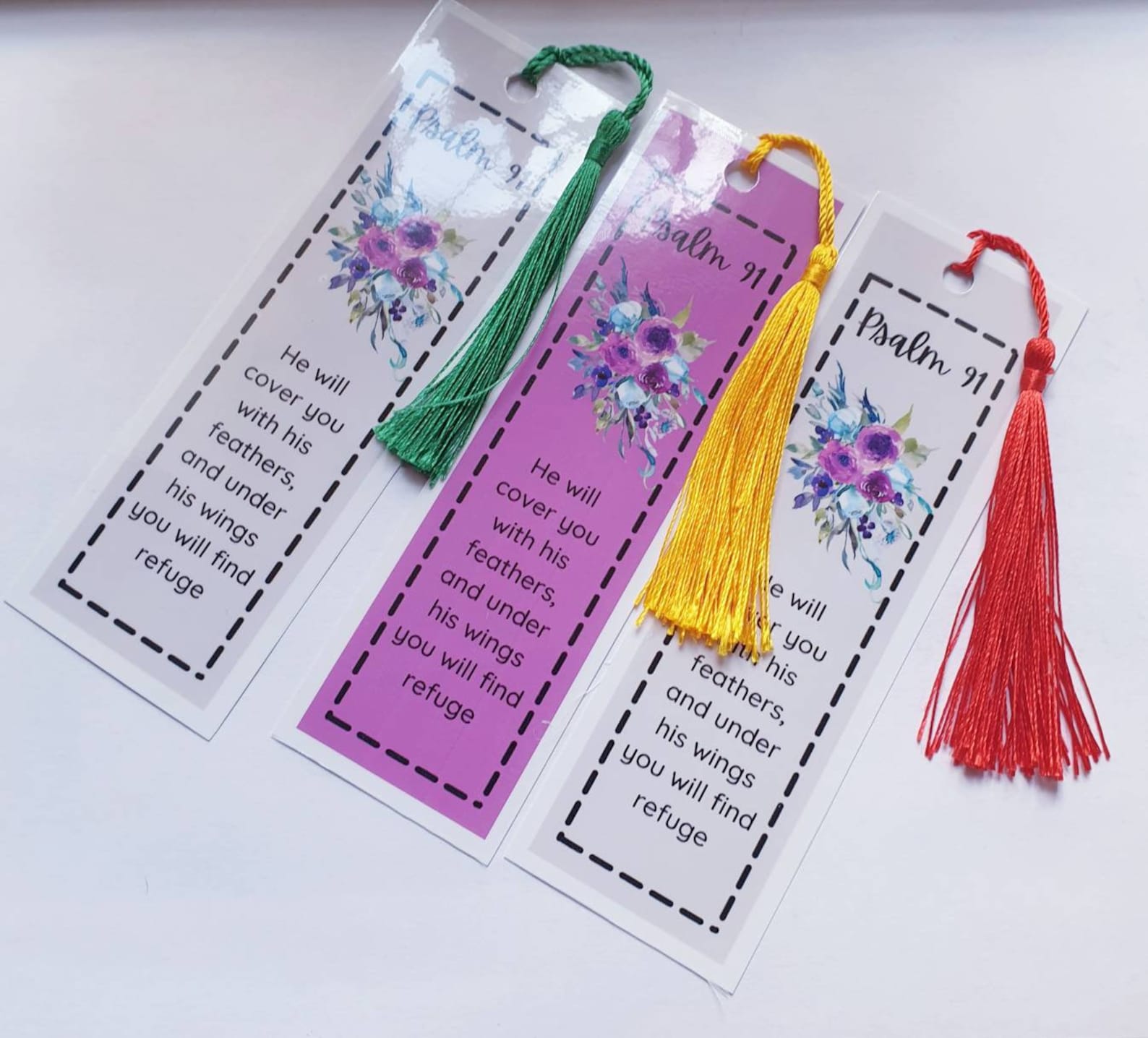 Scripture Psalm 91 Bookmark Floral Bookmarks Christian Gift - Etsy