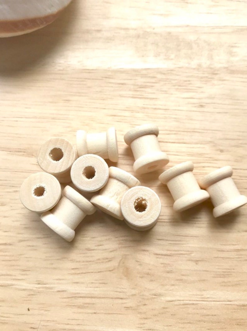 Miniature Wooden Reels X10 Wooden Spools Bobbins 14x12 Mm - Etsy