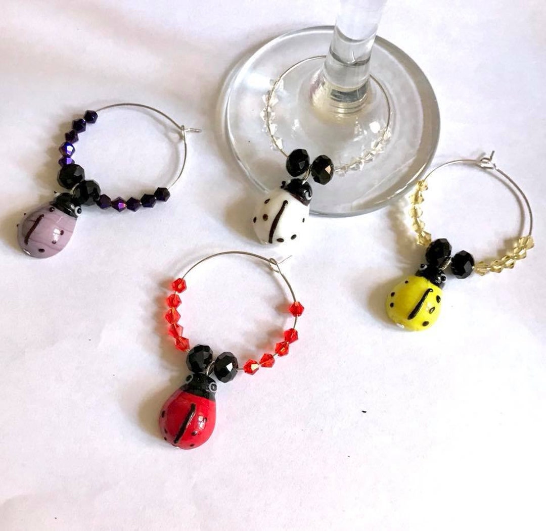 Ladybird Wine Glass Charms Set of 4 Wine Glass Charms - Etsy Canada