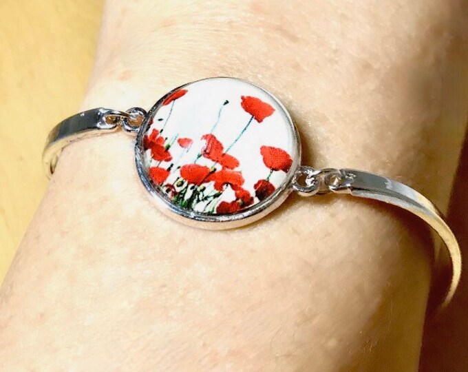 Poppy Bracelet Poppy Gift Poppy Jewellery Remembrance | Etsy