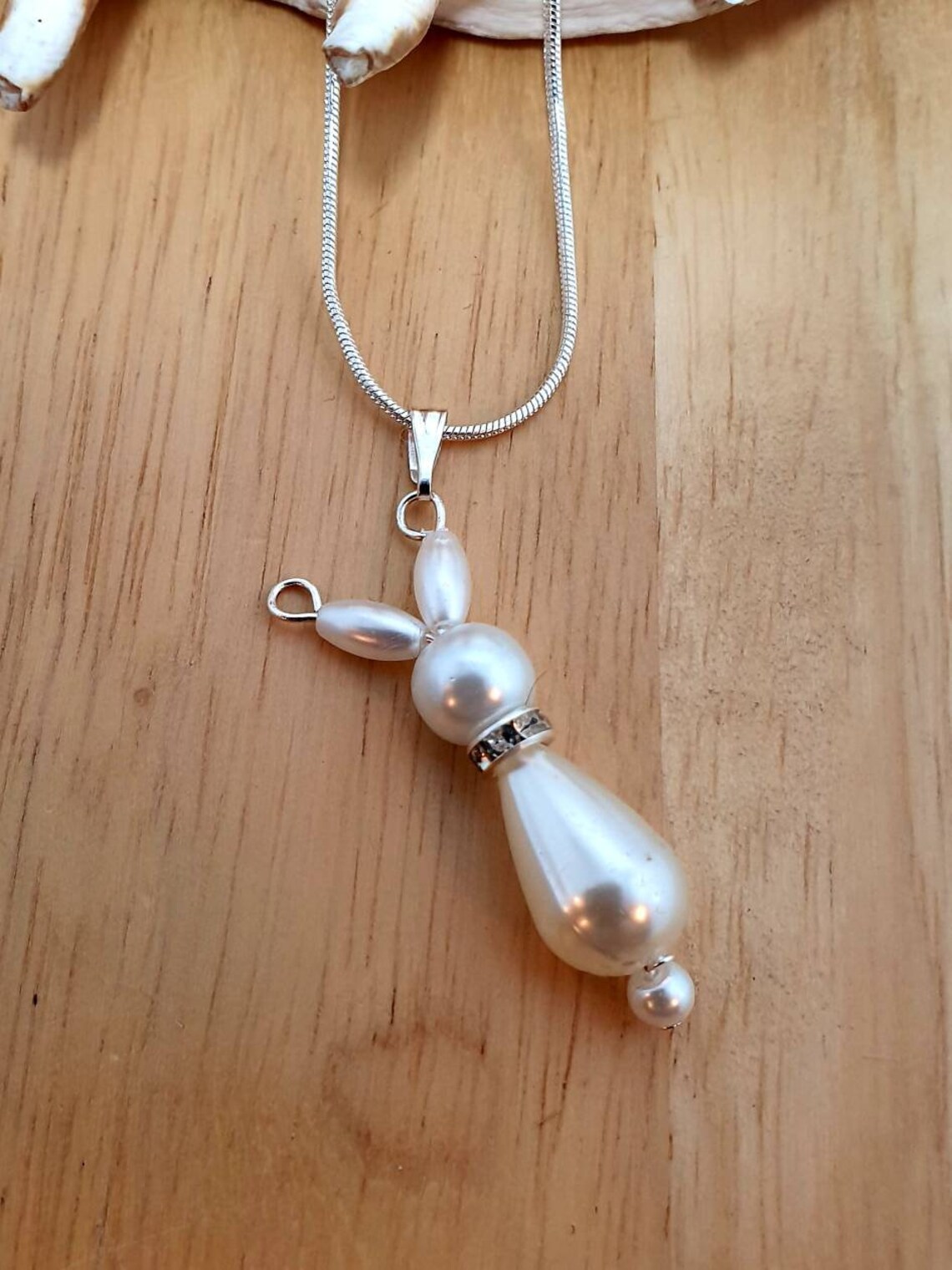 Easter Bunny Necklace Pearl Rabbit Necklace Bunny Gift - Etsy