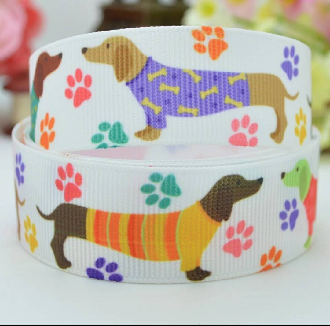 Dachshund Grosgrain Ribbon, Sausage Dog Ribbon - Etsy