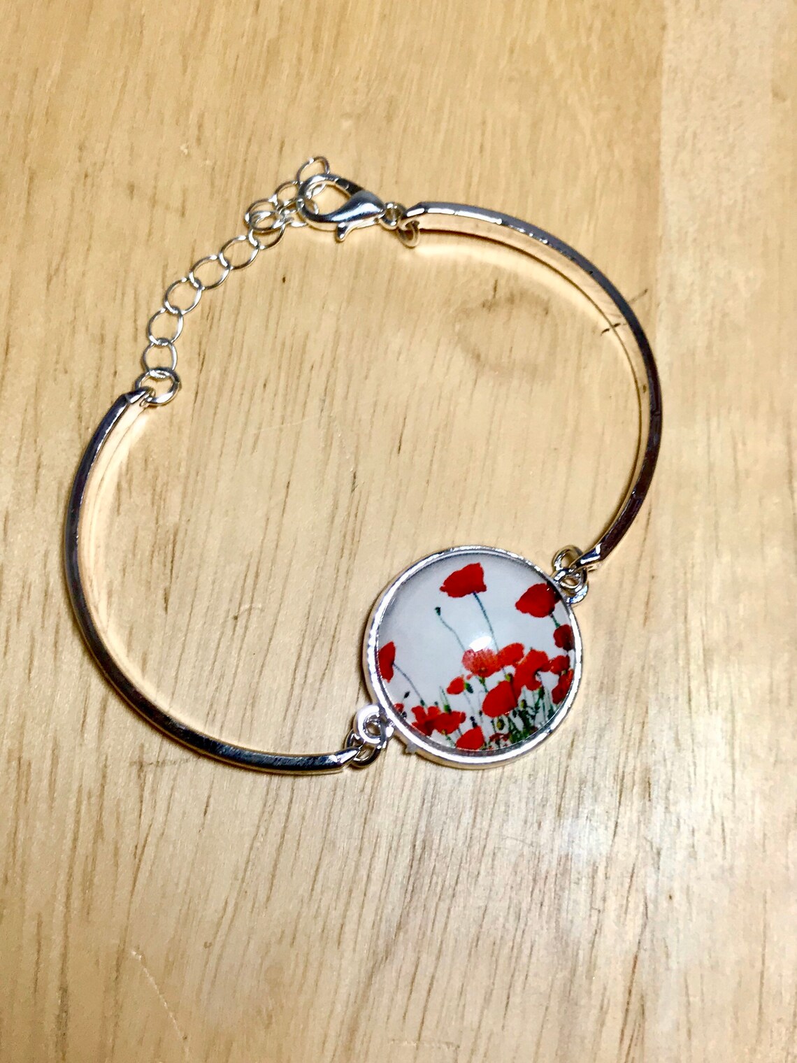 Poppy Bracelet Poppy Gift Poppy Jewellery Remembrance - Etsy