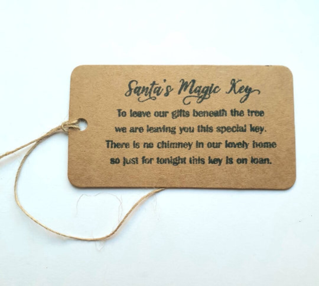 Santa's Magic Key Gift Tag, Christmas Gift Tag - Etsy