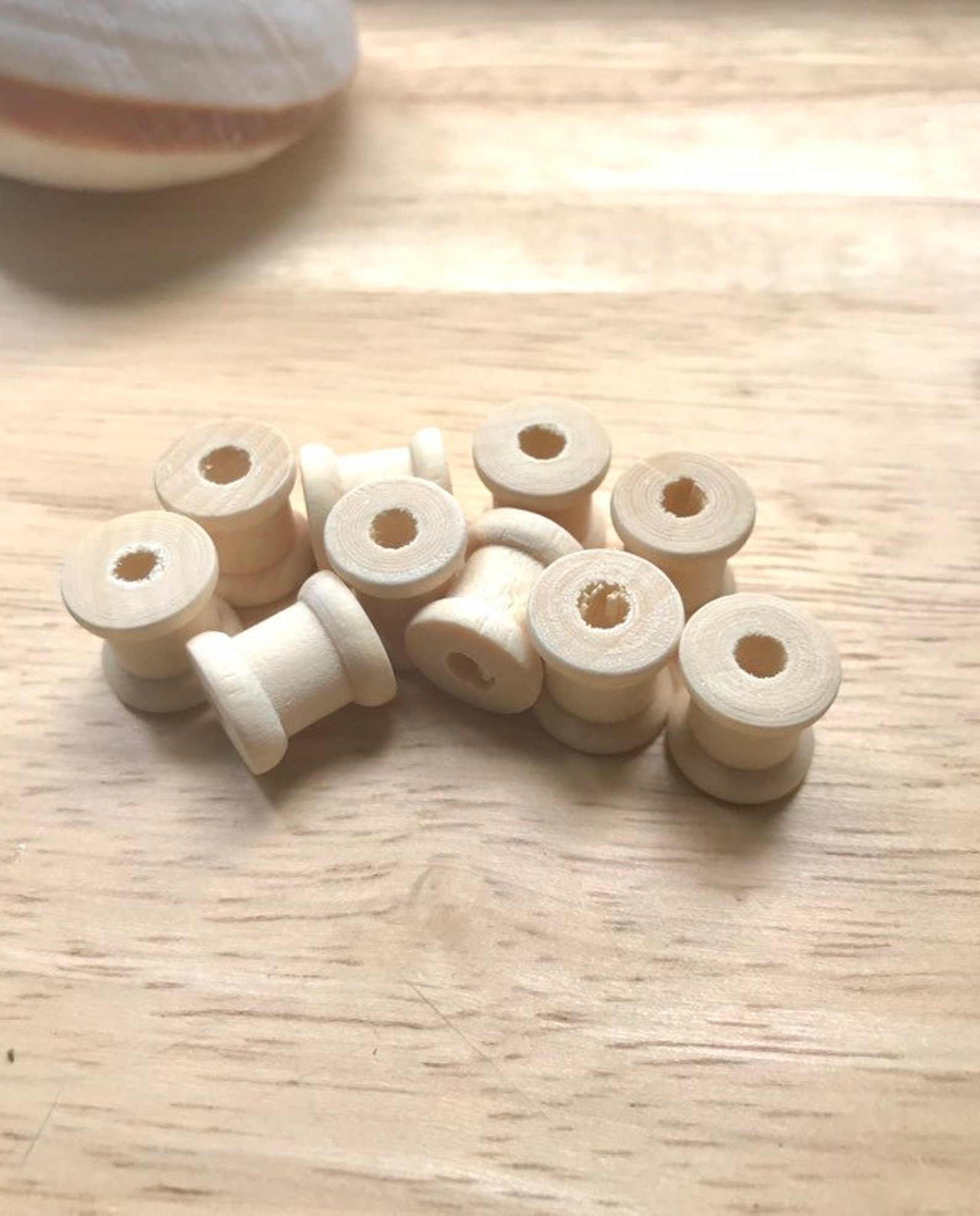 Miniature Wooden Reels X10 Wooden Spools Bobbins 14x12 Mm - Etsy