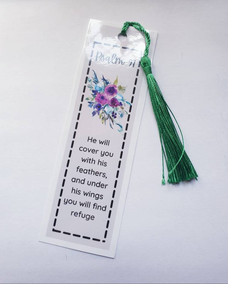 Scripture Psalm 91 Bookmark Floral Bookmarks Christian Gift - Etsy