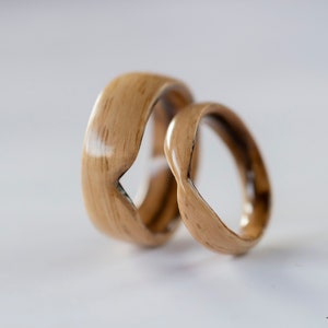 Matching Wooden Rings for Couples • Couples Wooden Ring • Handmade Oak ...