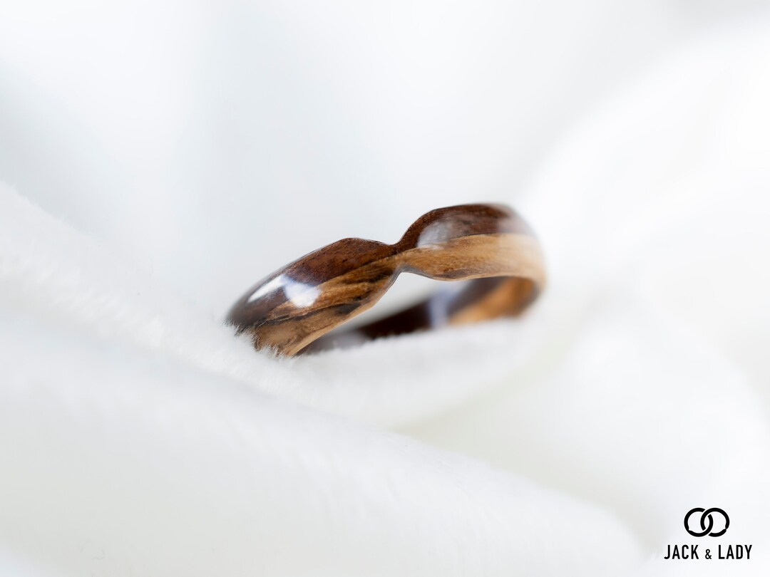 Unique Rings for Her · Handmade Wood Ring Women · Zebrano & Rosewood ...