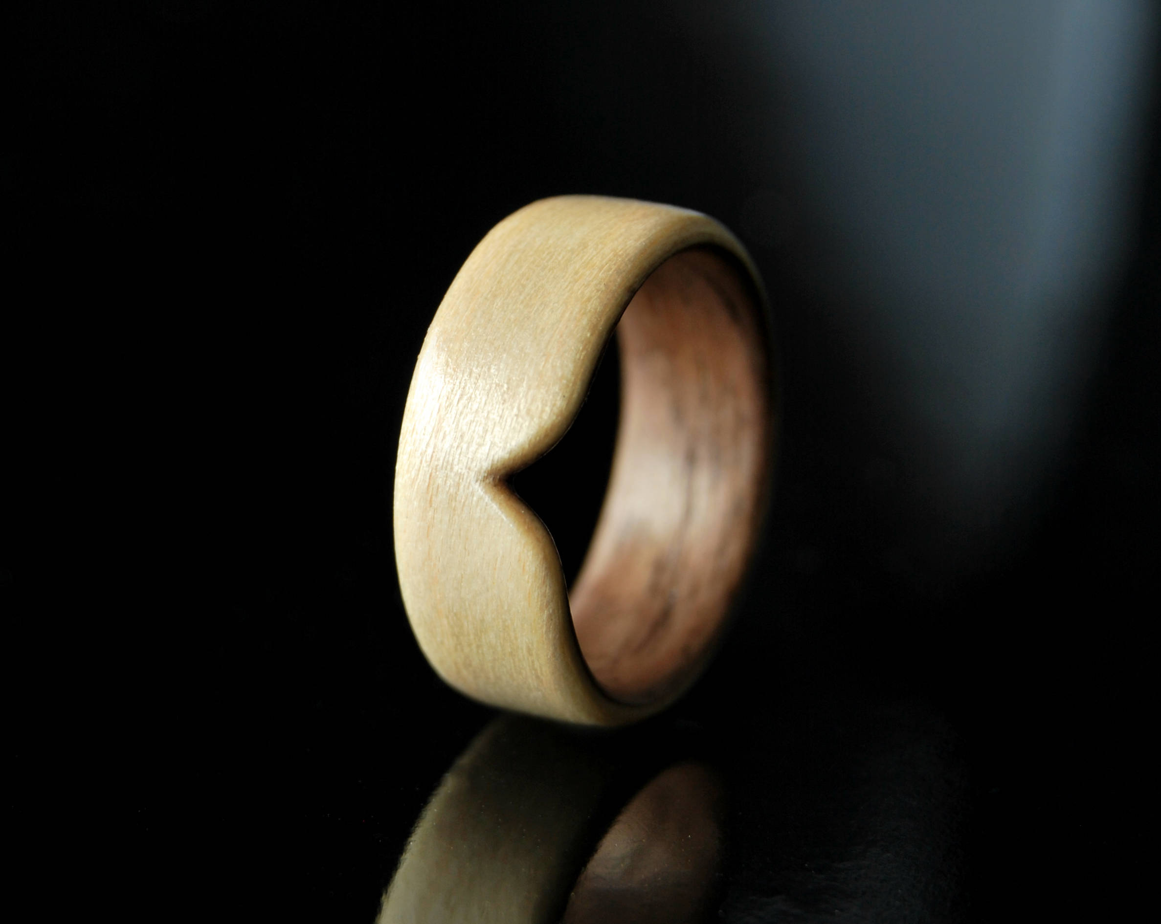 Couples Rings Wood Ring Set Handmade Maple & Walnut Bentwood | Etsy