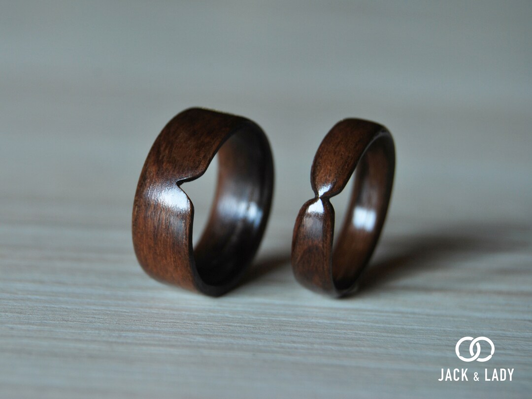 Matching Wooden Couples Rings • Wood Ring Set - Etsy