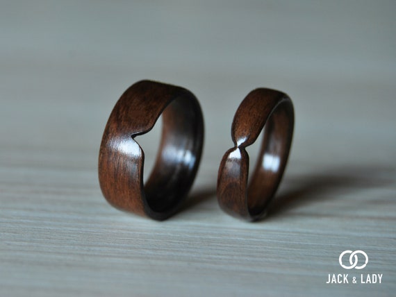 Matching Wooden couples rings Wood ring set | Etsy