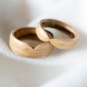 Matching Wooden Rings for Couples • Couples Wooden Ring • Handmade Oak ...