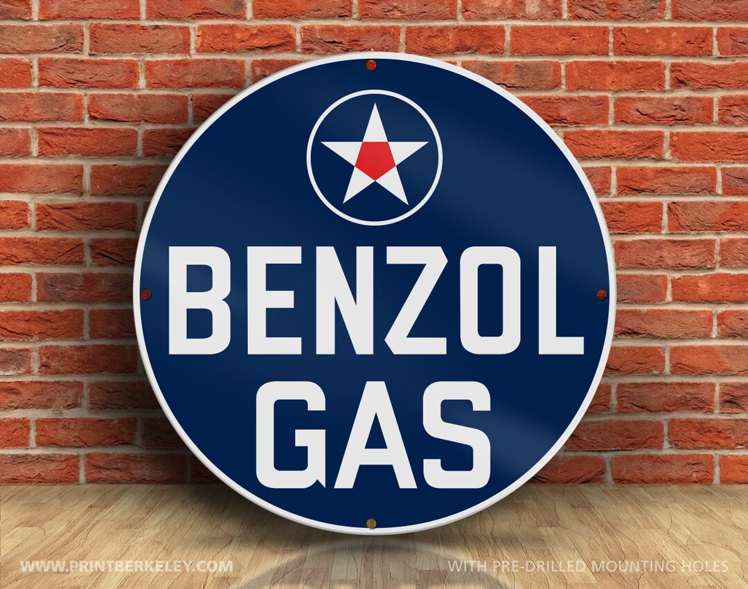 Benzol Gas – Petroliana Vintage Reproduction Gas Station Sign (23.5 ...