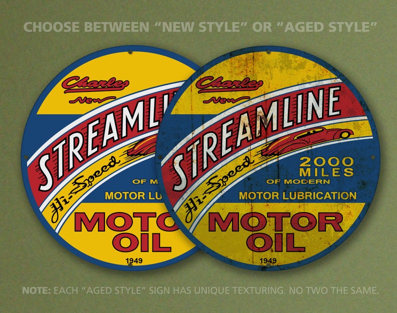 Streamline Hi-speed Motor Oil Petroliana Vintage | Etsy