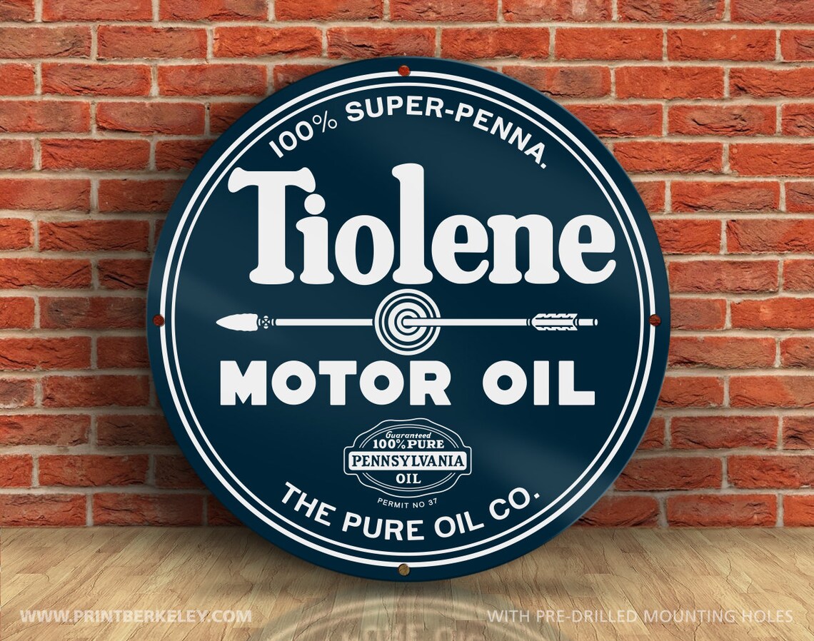 Tiolene – Motor Oil – Petroliana Vintage Reproduction Gas Station Sign ...