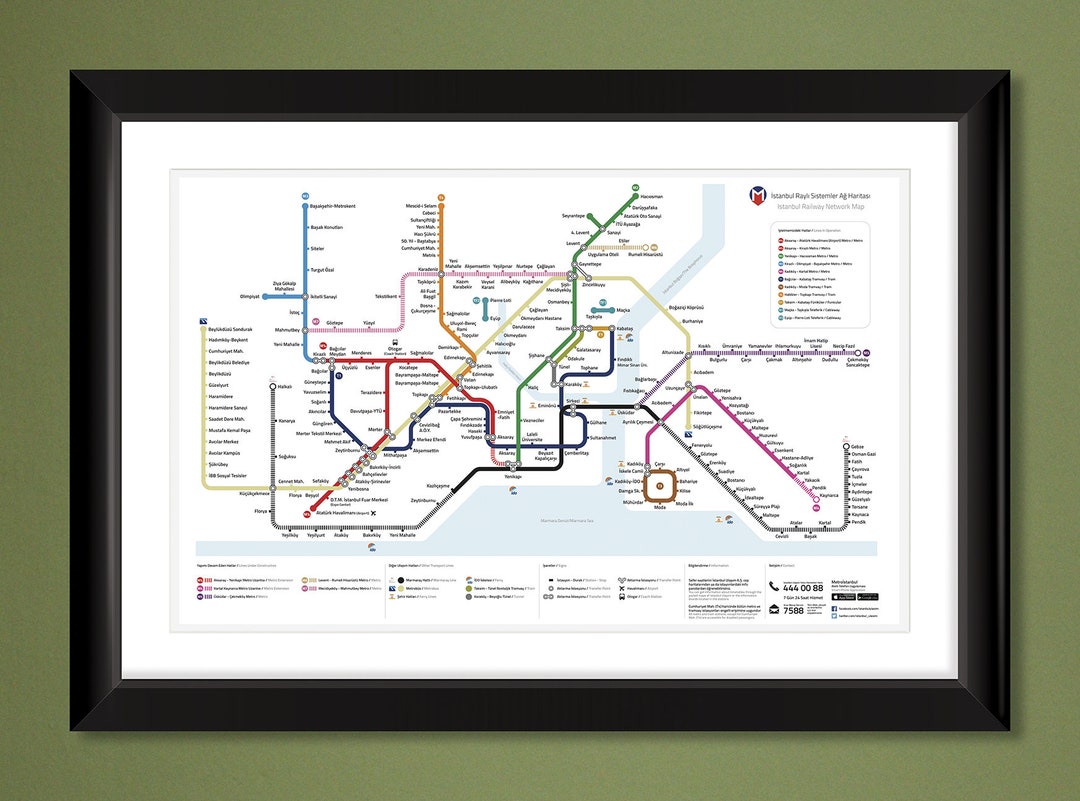 Istanbul Railway Network Map (18x12 Heavyweight Art Print) - Etsy