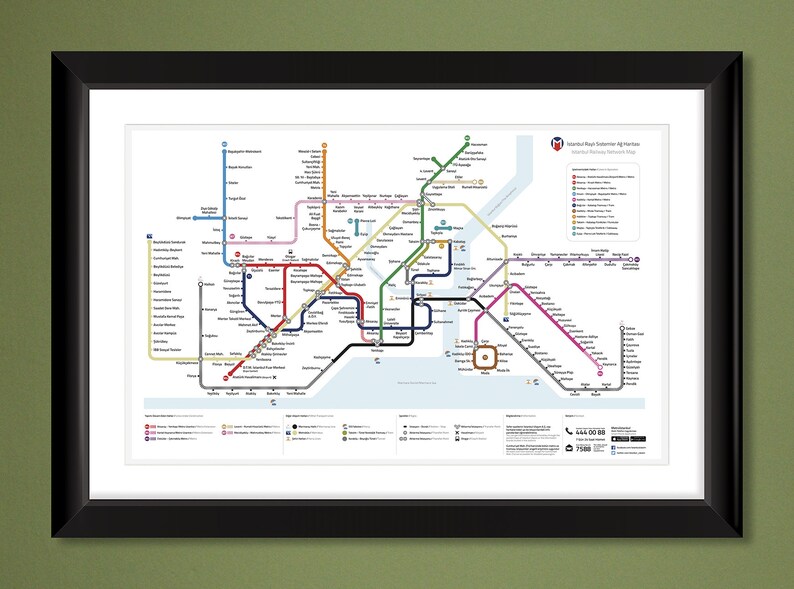 Istanbul Railway Network Map 18x12 Heavyweight Art Print - Etsy