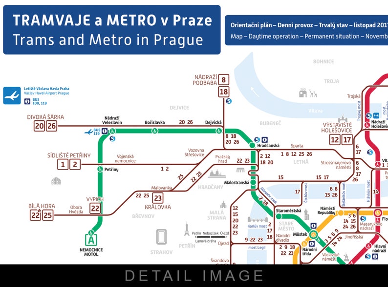 Prague Tram subway Map 16x12 Heavyweight Art Print - Etsy