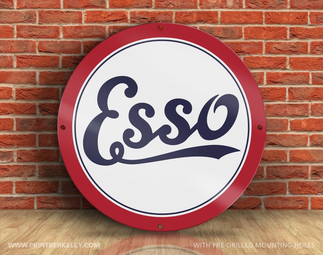 Esso – Petroliana Vintage Reproduction Gas Station Sign (23.5" Round ...