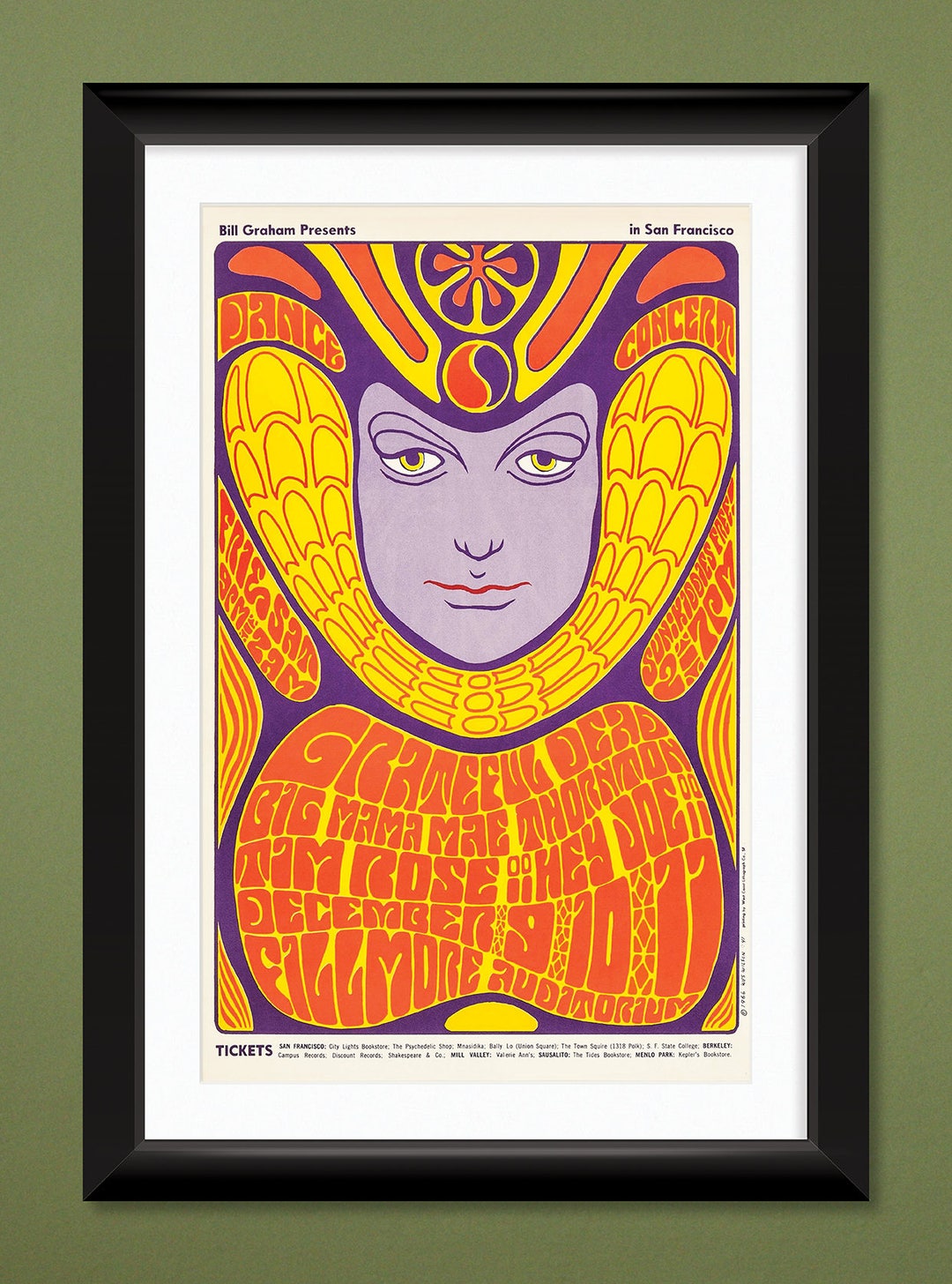 Fillmore Auditorium – Doors Winterland Concert Poster 1967 (12x18 ...