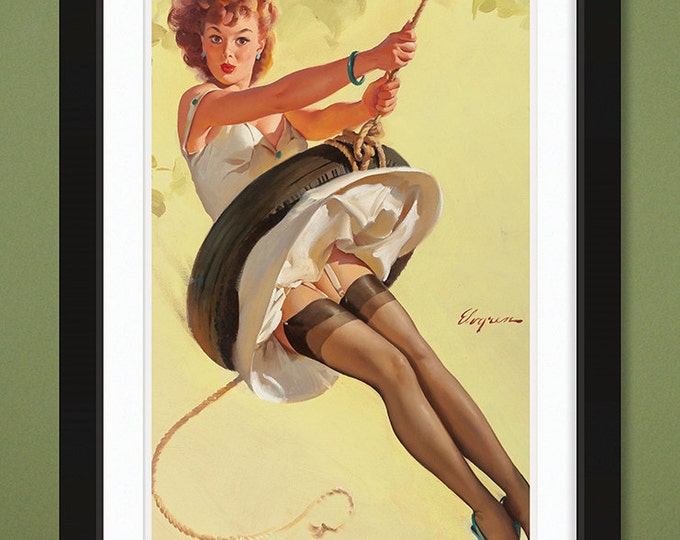 Gil Elvgren Swingin Sweetie 1968 12x18 Heavyweight Art Etsy