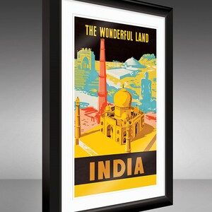 Vintage Travel Poster – the Wonderful Land – India (12x18 Heavyweight ...
